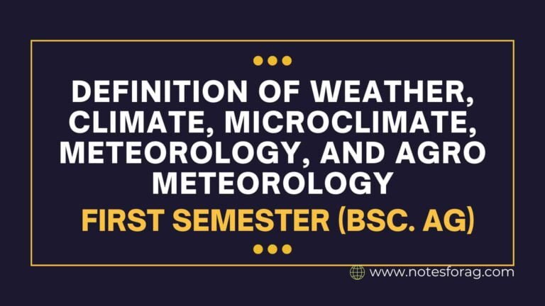 Definition of weather, climate, microclimate, meteorology, and agro ...