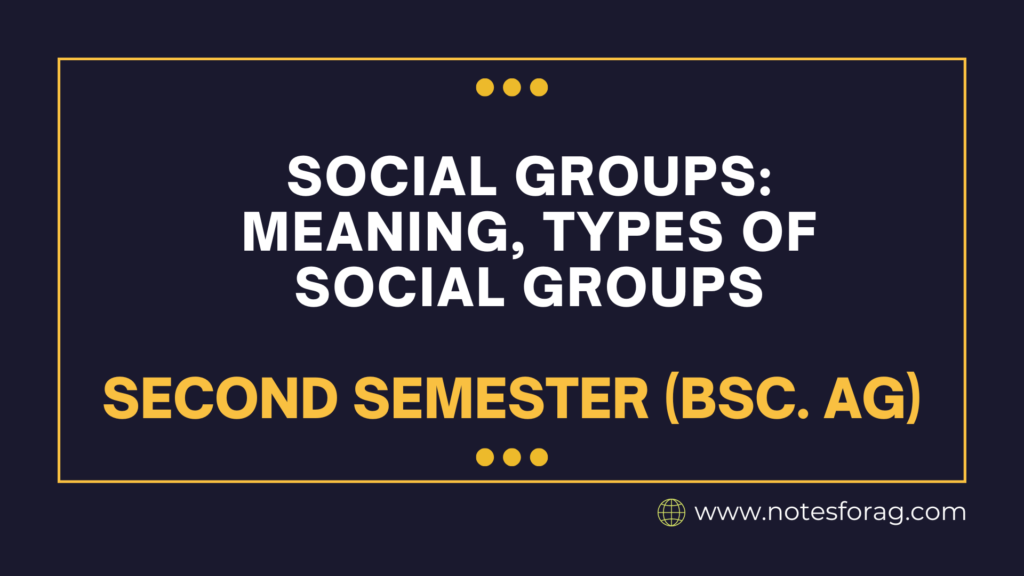 Social groups: Meaning, types of social groups - Notes For AG