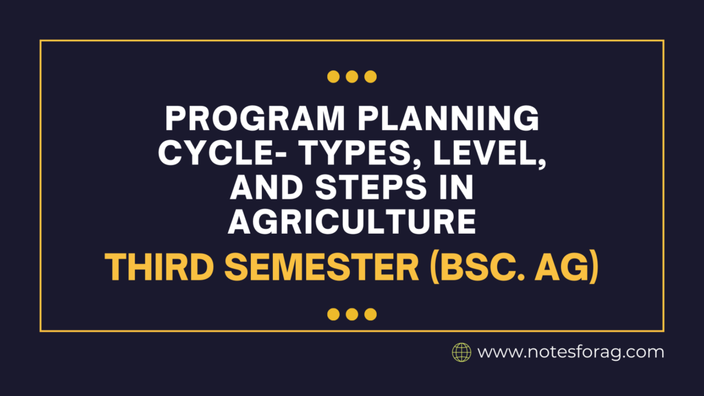 Program Planning Cycle- Types, level, and steps in agriculture - Notes ...